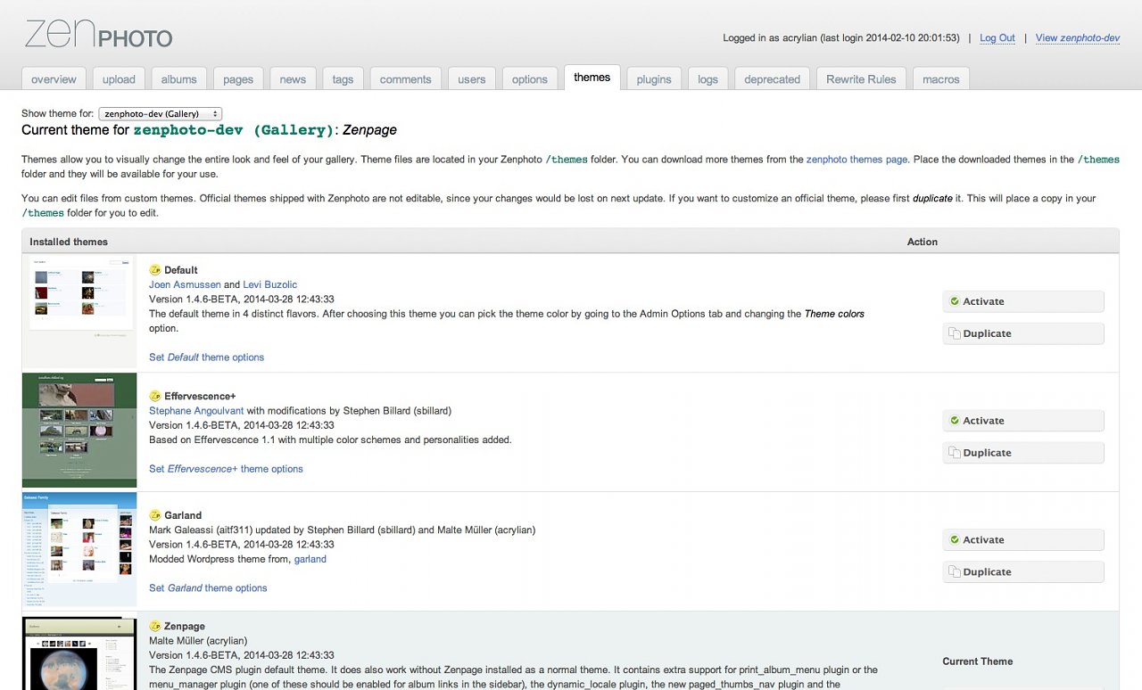 themes | zenphoto--admin | Screenshots | ZenphotoCMS - The simpler ...