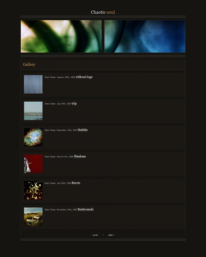 Index page | chaotic soul | Themes | ZenphotoCMS - The simpler media ...