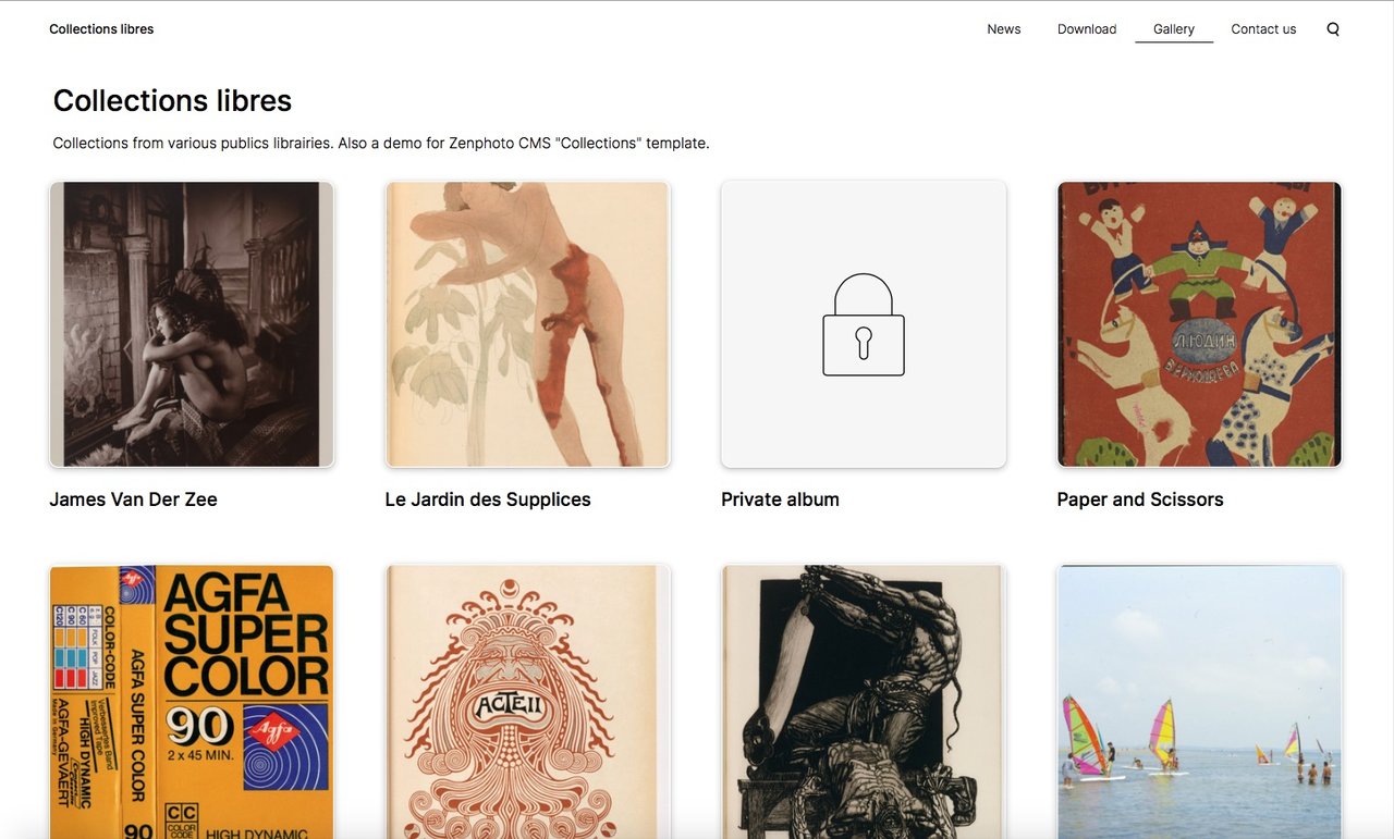 gallery-homepage | Collections | Themes | ZenphotoCMS - The simpler ...