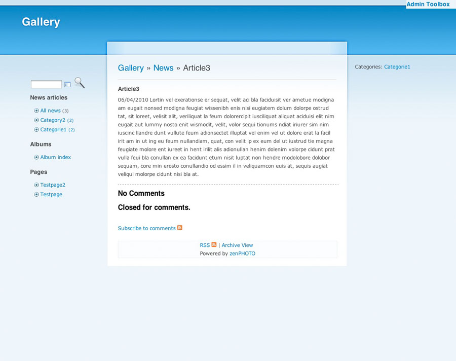 garland-article | garland | Themes | ZenphotoCMS - The simpler media ...
