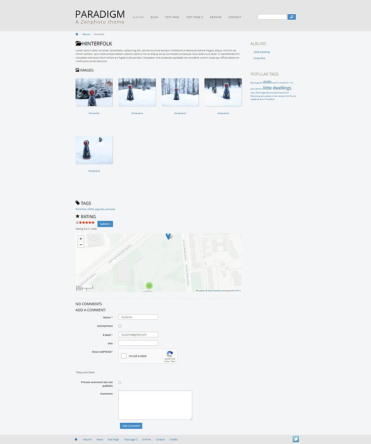 Paradigm 1.3: album | Paradigm | Themes | ZenphotoCMS - The simpler media website CMS