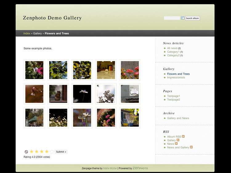 zenpage-album | zenpage | Themes | ZenphotoCMS - The simpler media ...